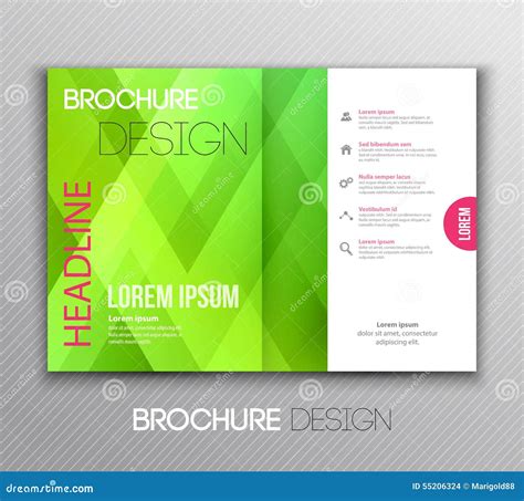Abstract Template Brochure Design With Geometric Stock Vector Illustration Of Card Artwork