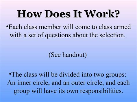 Inner Outer Circle Discussion Literary Analysis Ppt