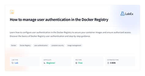 How To Manage User Authentication In The Docker Registry Labex