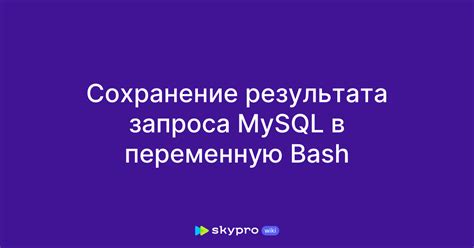 Сохранение результата запроса mysql в переменную bash