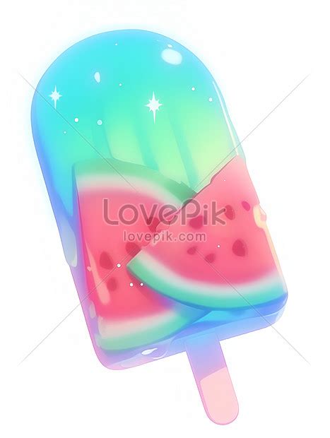 만화 수박 아이스 캔디 일러스트 일러스트 무료 다운로드 Lovepik