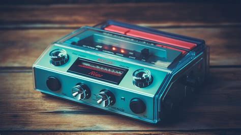Premium Photo Retro Outdated Portable Cassette Tape Recorder