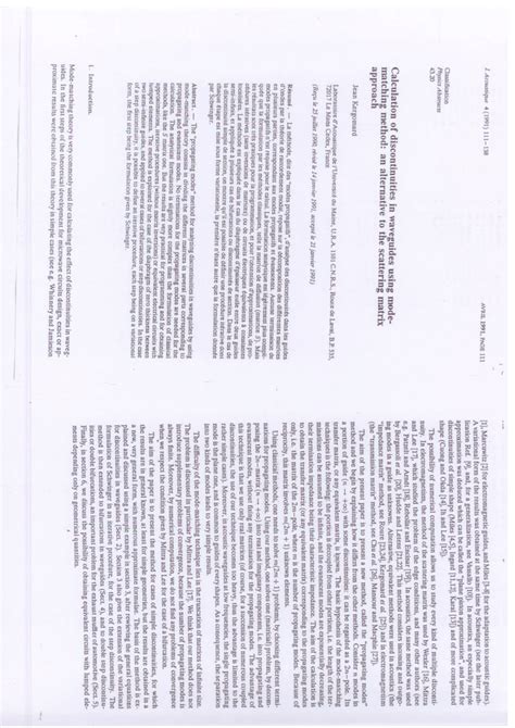 Pdf Calculation Of Discontinuities In Waveguides Using Mode Matching