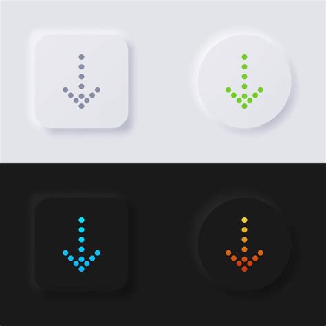 Premium Vector Download Button Arrow Icon Set Multicolor Neumorphism