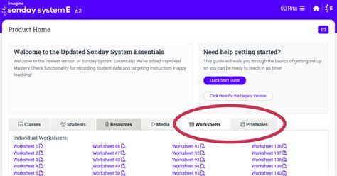 Worksheets And Printables Essentials Sonday System