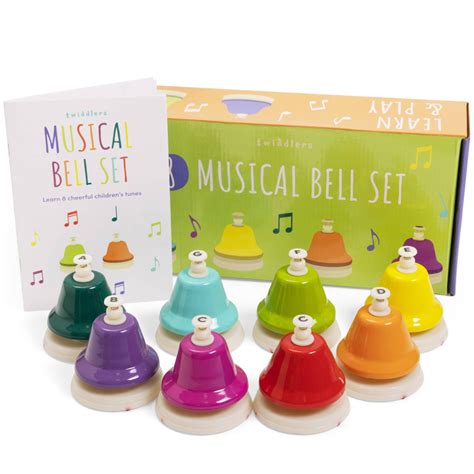 Rainbow ﻿music Bells Set Of 8 Hand Held Percussion Bells Dmcreative