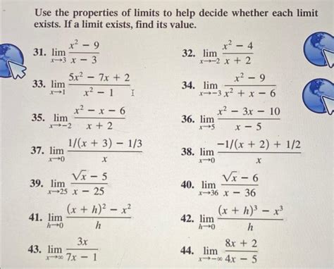 solved use the properties of limits to help decide whether