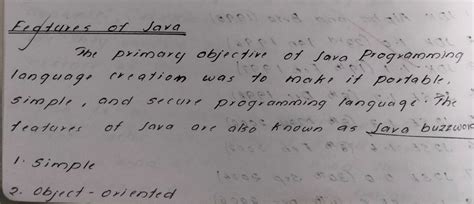 Features Of Java This Will Be A Very Useful Note For Java Programming