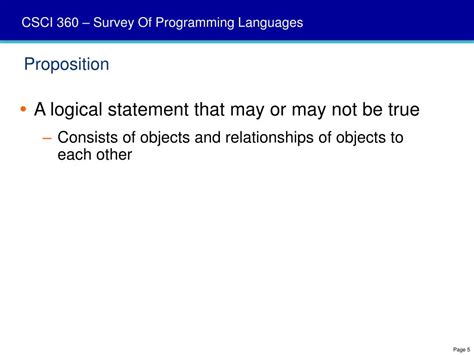PPT CSCI Survey Of Programming Languages PowerPoint Presentation ID