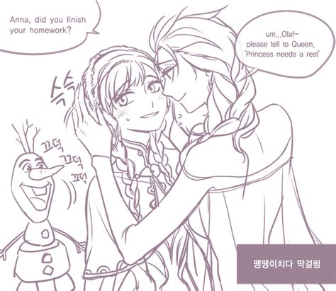 Elsa Anna And Olaf Frozen Drawn By Hooreng Danbooru
