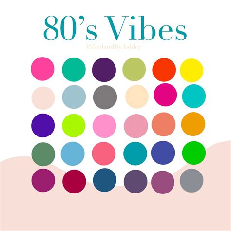 Retro 80s Procreate Color Palette 30 Swatches For Ipad Instant