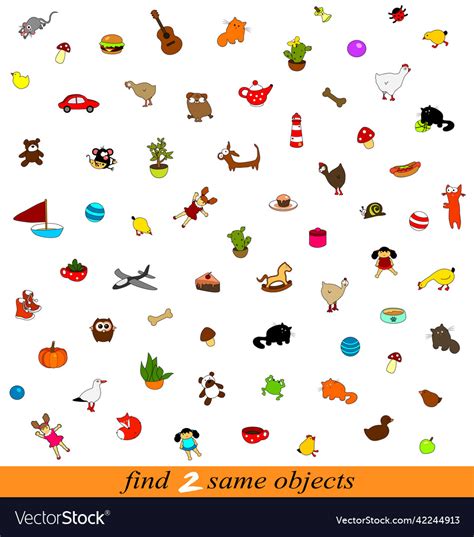 Find Two Same Objects Royalty Free Vector Image