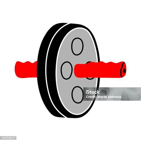 손으로 그린 현대적인 평면 스타일 벡터 일러스트 레이 션의 휠 롤아웃 흰색 배경에 고립 디자인 스포츠 체육관 피트니스 엠블럼 기호 포스터 카드 배너에 대한 건강한 라이프