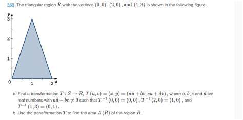 Solved The Triangular Region R With The Vertices Chegg