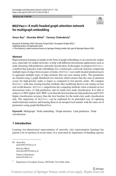 Mg2vec A Multi Headed Graph Attention Network For Multigraph