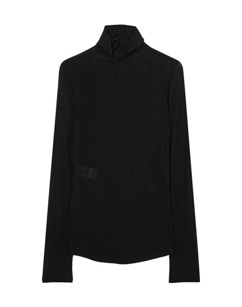 블랙 단색 긴팔블라우스