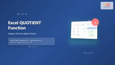 Excel QUOTIENT Function Complete Guide To Integer Division With Examples CodeLucky