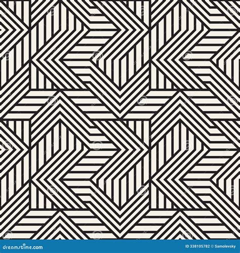 Vector Seamless Pattern Repeating Geometric Elements Stylish Monochrome Background Design