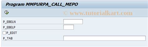 MMPURPAMEPO SAP Tcode Call MEPO From Portal
