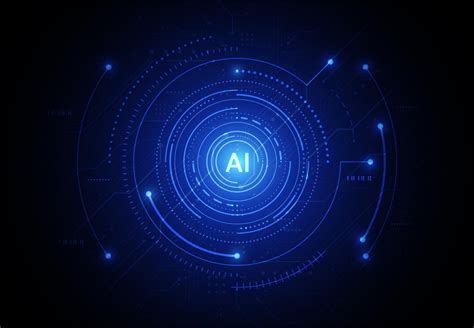 미래의 개념 기술 예술 작품에서 회로판에 있는 인공지능 프리미엄 벡터