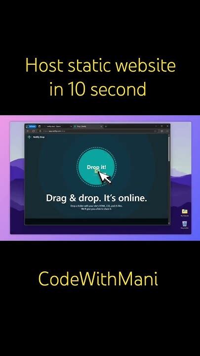 How To Host Static Website In 10 Second Website Host Webdevelopment Netlify Youtube