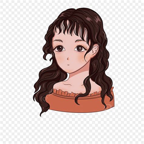 Pretty Anime Girl With Curly Brown Hair