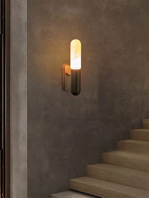Marble Wall Sconce Staircase Hallway Natural Stone Pattern Living Room