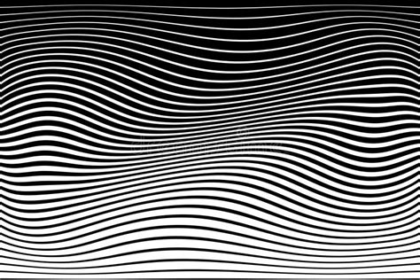 Wavy Lines Pattern With 3d Illusion And Twisting Movement Effect Stock
