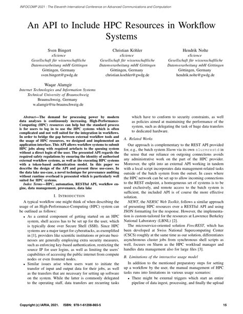 PDF An API To Include HPC Resources In Workflow Systems
