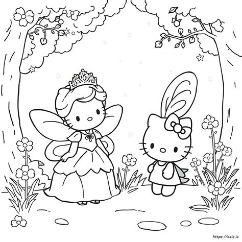 Princess Fairy Hello Kitty Coloring Pages