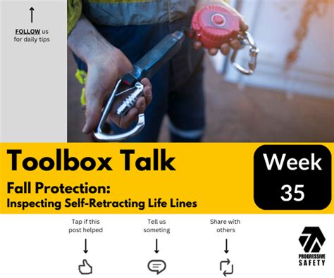 Toolbox Talk Wk Fall Protection Inspecting Self Retracting Lifelines