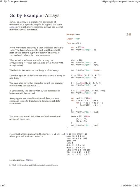 go by example arrays pdf computer programming software engineering