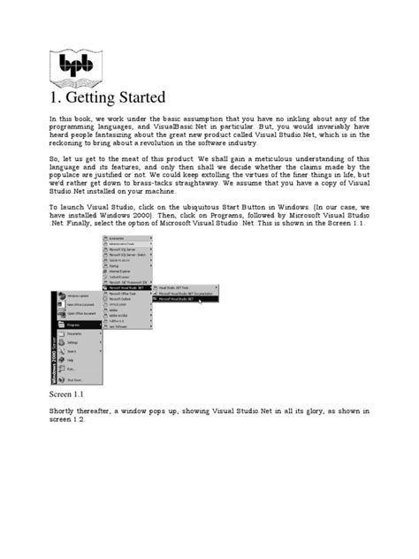 Pdf Visual Basic Tutorial Chapter 1 Dokumentips
