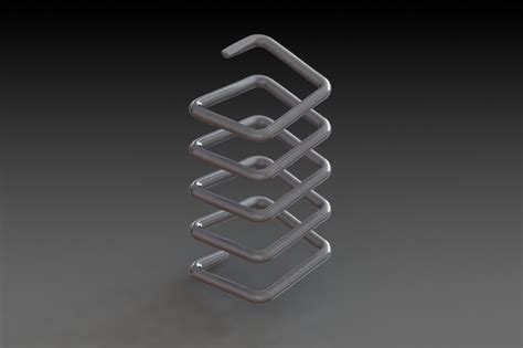 Tutorial Square Spring 3d Cad Model Grabcad