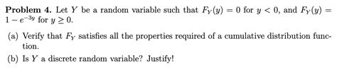 Solved Problem Let Y Be A Random Variable Such That Chegg