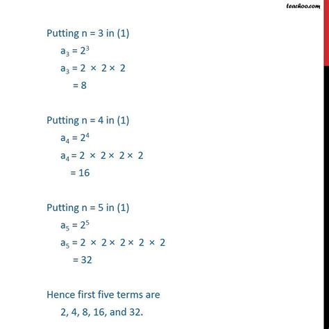 Ex Write First Five Terms An N Chapter Class