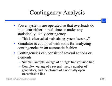 contingency analysis in power systems with powerworld simulator