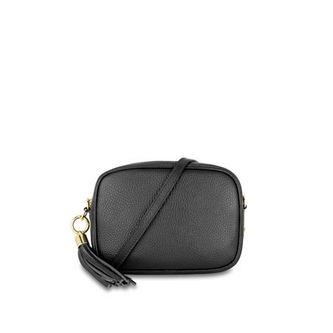 The Tassel Black Leather Crossbody Bag Apatchy London Wolf And Badger