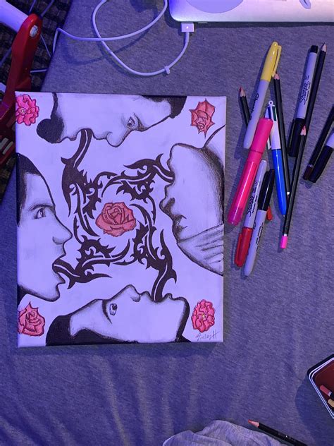 Made This Blood Sugar Sex Magik Artwork Pencil Sharpie Etc On Canvas R RedHotChiliPeppers