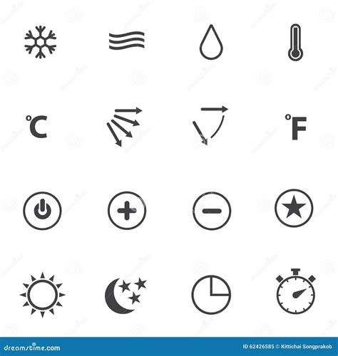 Air Conditioning Icons Set Stock Vector Illustration Of Cooling 62426585