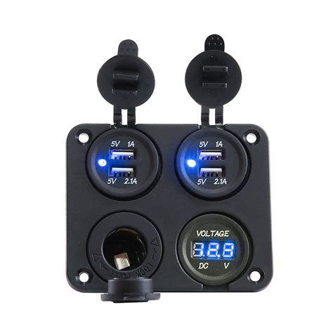 Voltmeter Socket Dual Usb Socket Power Socket Charger Panel Charger