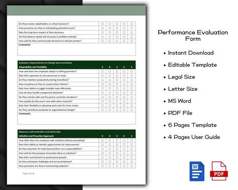 Performance Evaluation Form Editable And Printable Templates Hr Professional Employee Performance Evaluation Form Editable And Printable Templates Hr Professional Employee