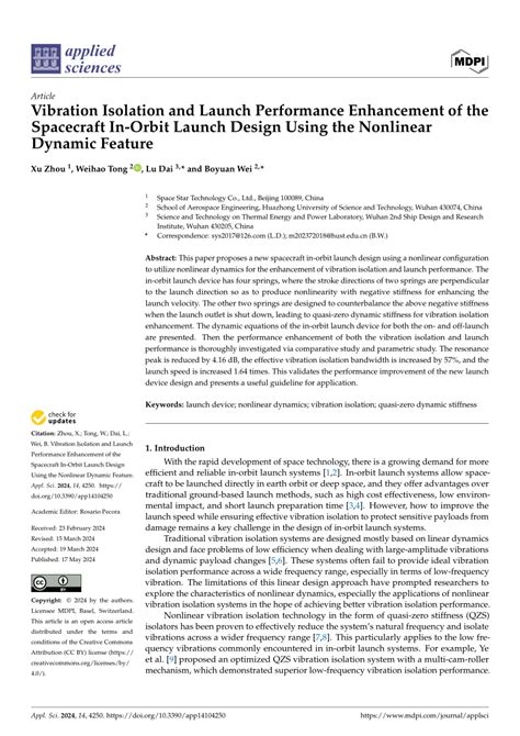 Pdf Vibration Isolation And Launch Performance Enhancement Of The