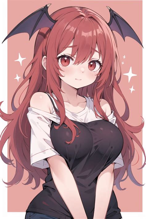 Koakuma T Shirt Off Shoulder Image Created By Tensorart