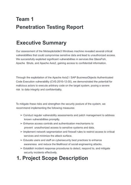 Metasploitable3 Windows Machine Pentesting Report Pdf