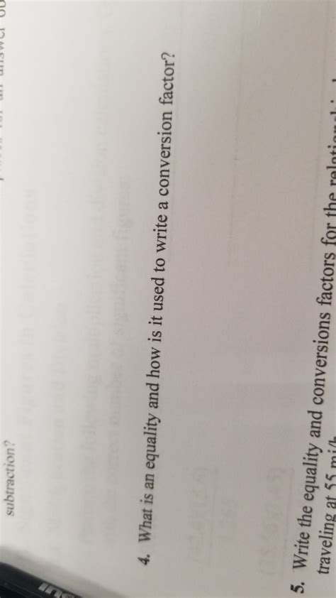 Solved Subtraction 4 What Is An Equality And How Is It
