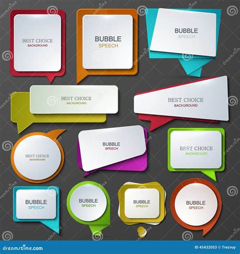 Vector Modern Bubble Speech Icons Set Stock Vector Illustration Of Dialog Icons