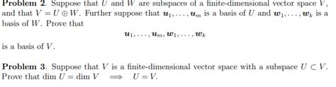 solved problem 2 suppose that u and w are subspaces of a