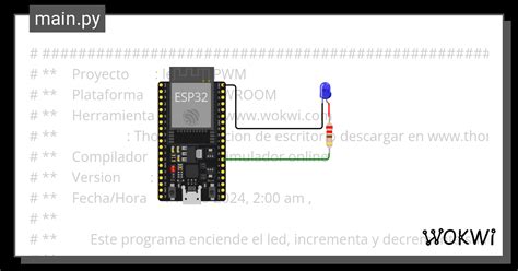 100 PWM Hola Led Wokwi ESP32 STM32 Arduino Simulator