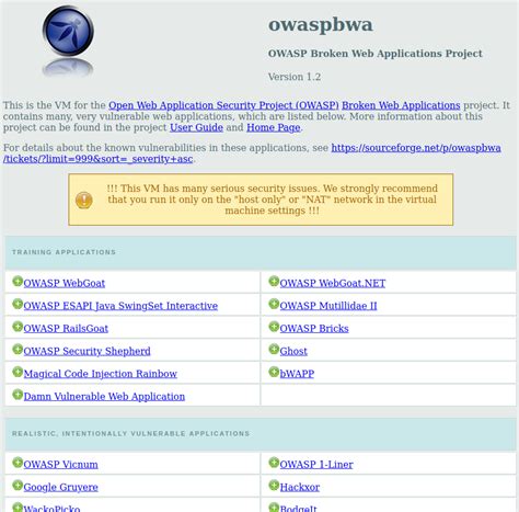 Owasp Bwa Vm Settings Github Personal Blog